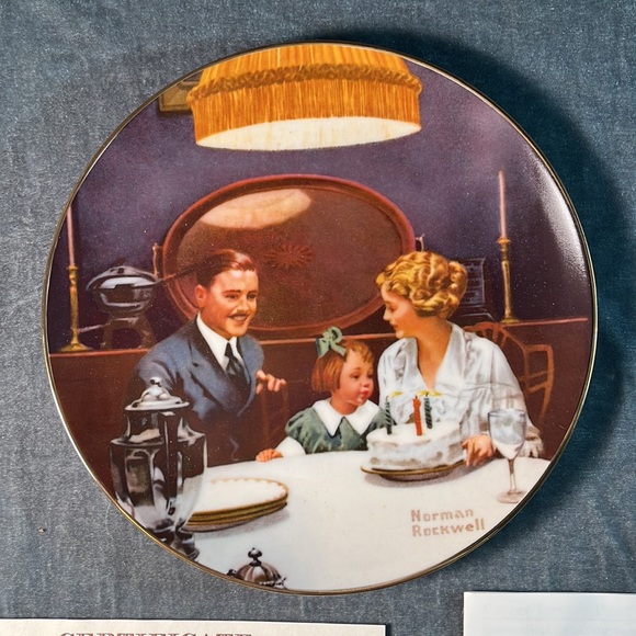 Norman Rockwell | Accents | Norman Rockwell The Birthday Wish Plate ...